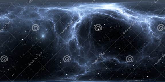 360 Degree Space Nebula. Giant Interstellar Cloud with Stars ...