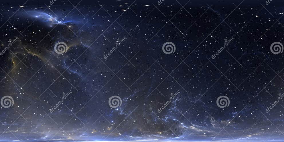 360 Degree Space Nebula. Giant Interstellar Cloud with Stars ...
