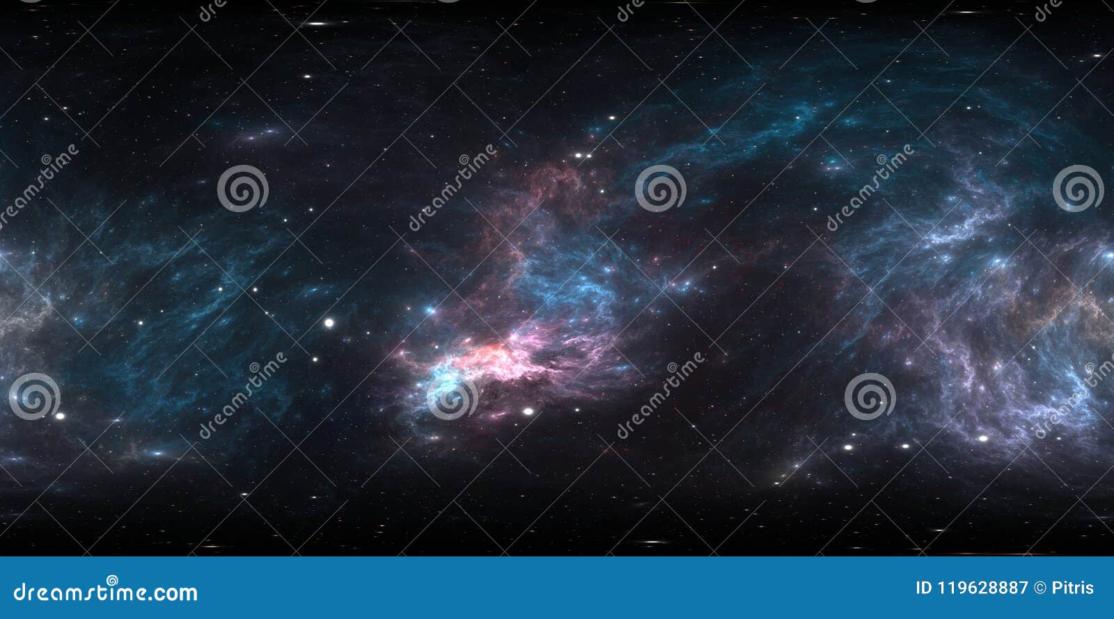 360 Degree Space Nebula Panorama, Equirectangular Projection ...