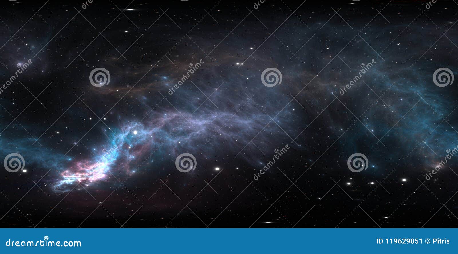 360 Degree Space Nebula Panorama, Equirectangular Projection ...
