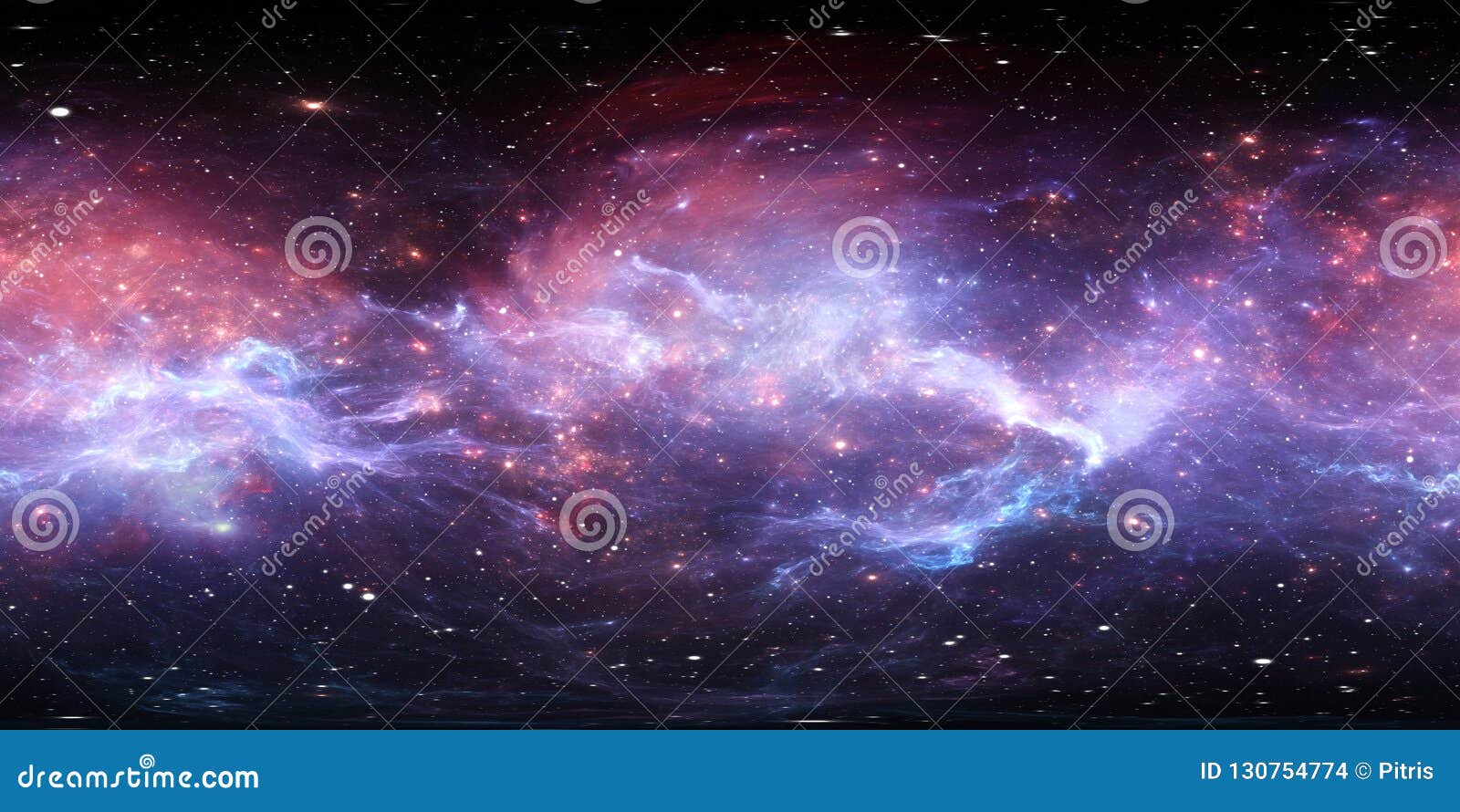 360 Degree Space Nebula Panorama, Equirectangular Projection ...
