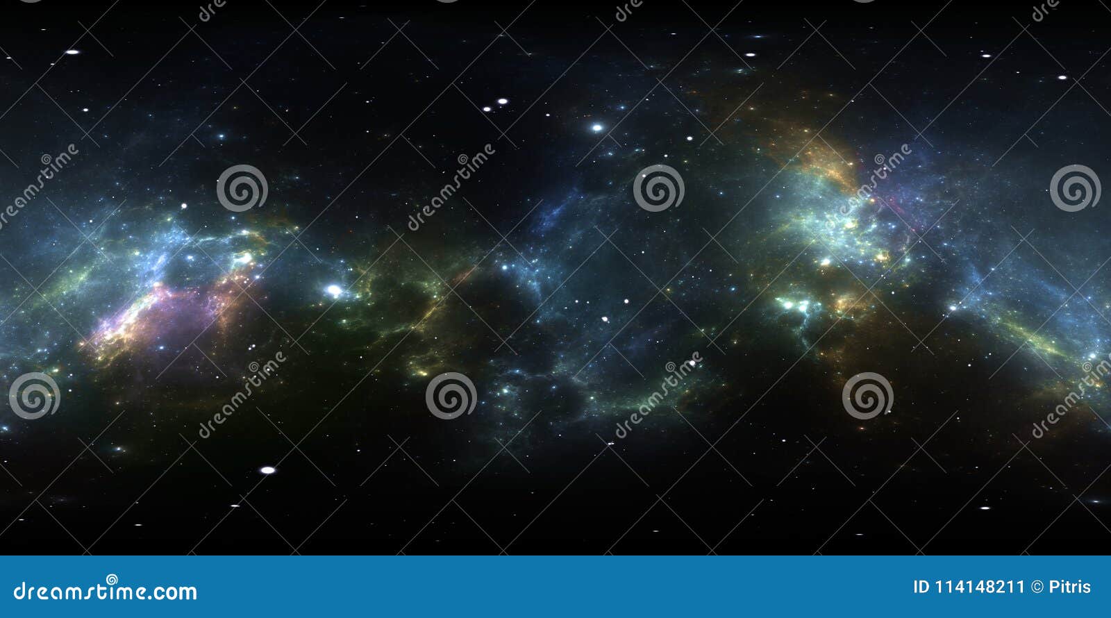 360 Degree Space Nebula Panorama, Equirectangular Projection ...