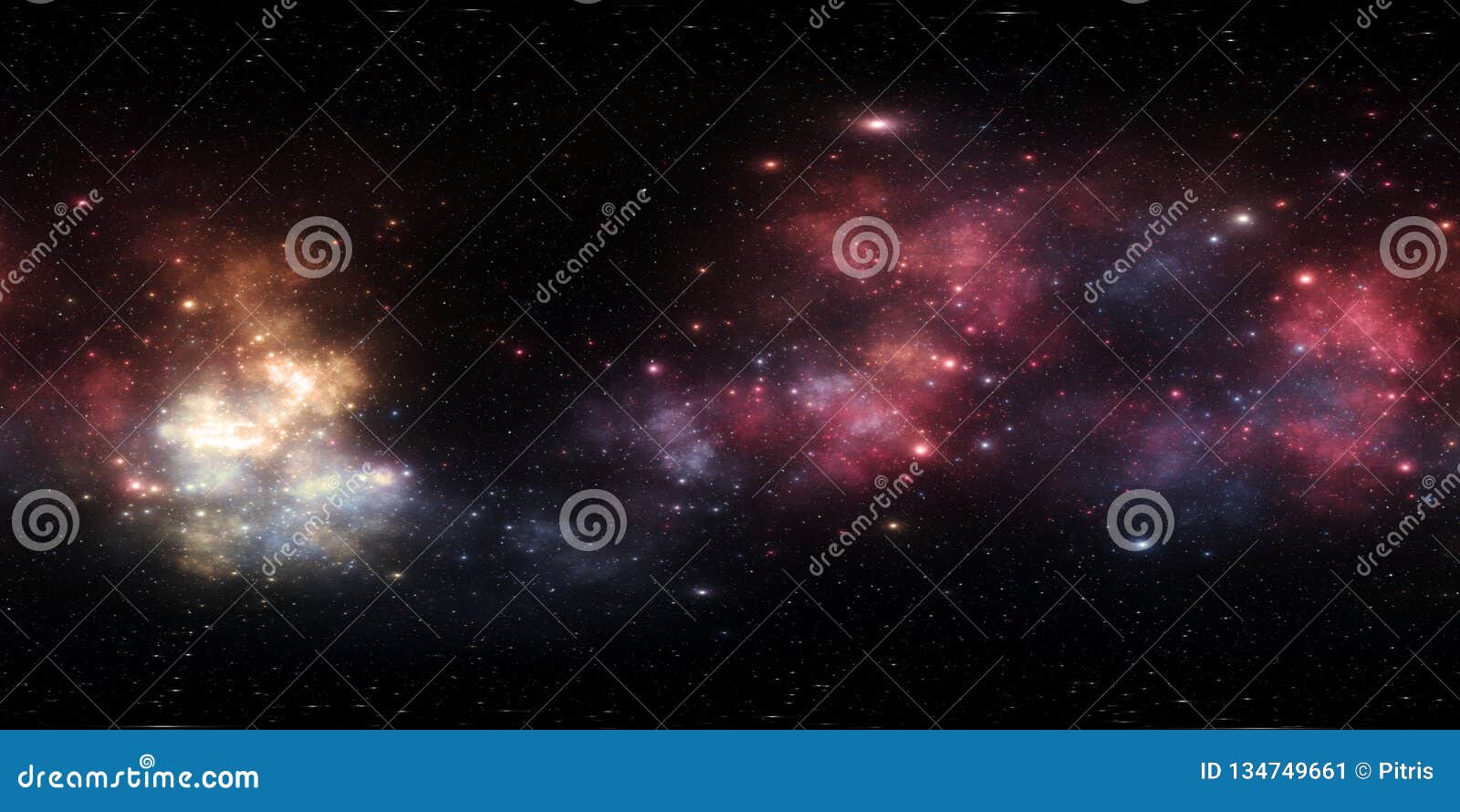 360 Degree Space Nebula Panorama, Equirectangular Projection ...