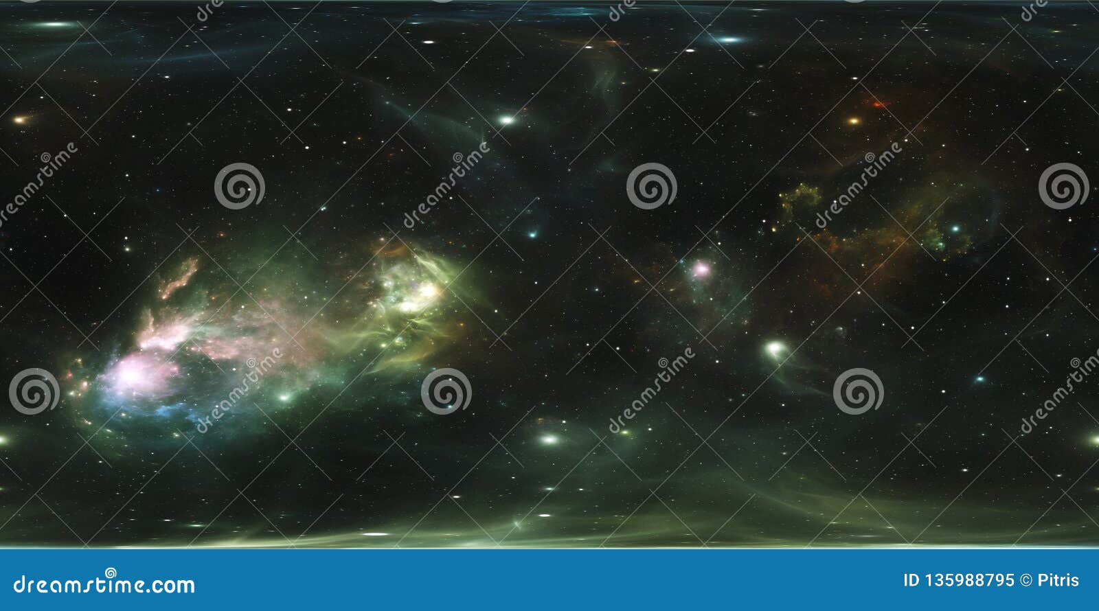 360 Degree Space Nebula Panorama, Equirectangular Projection ...