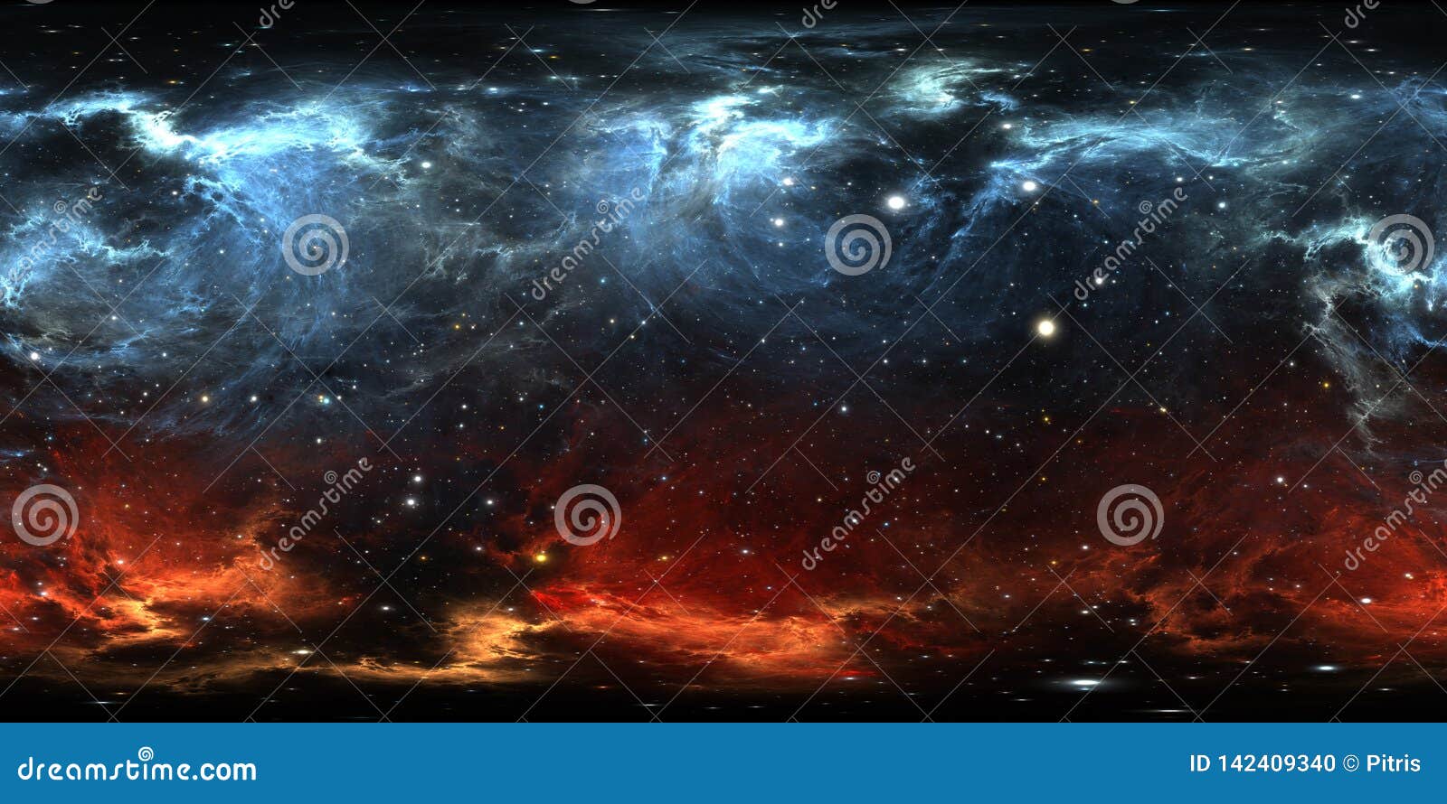 360 Degree Space Nebula Panorama, Equirectangular Projection ...