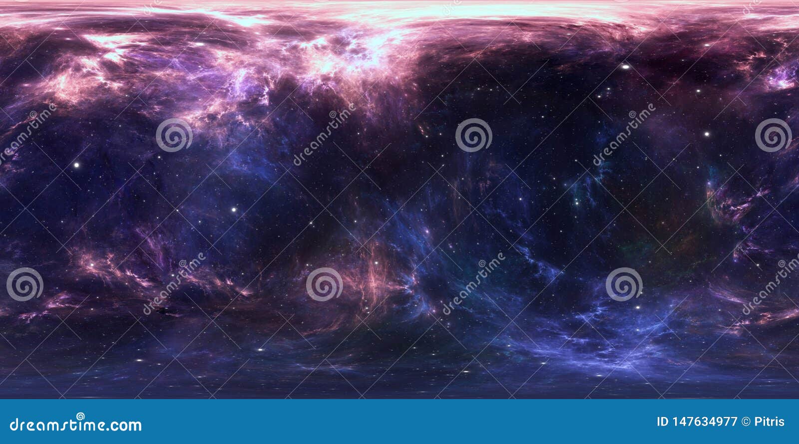 360 Degree Space Nebula Panorama, Equirectangular Projection ...