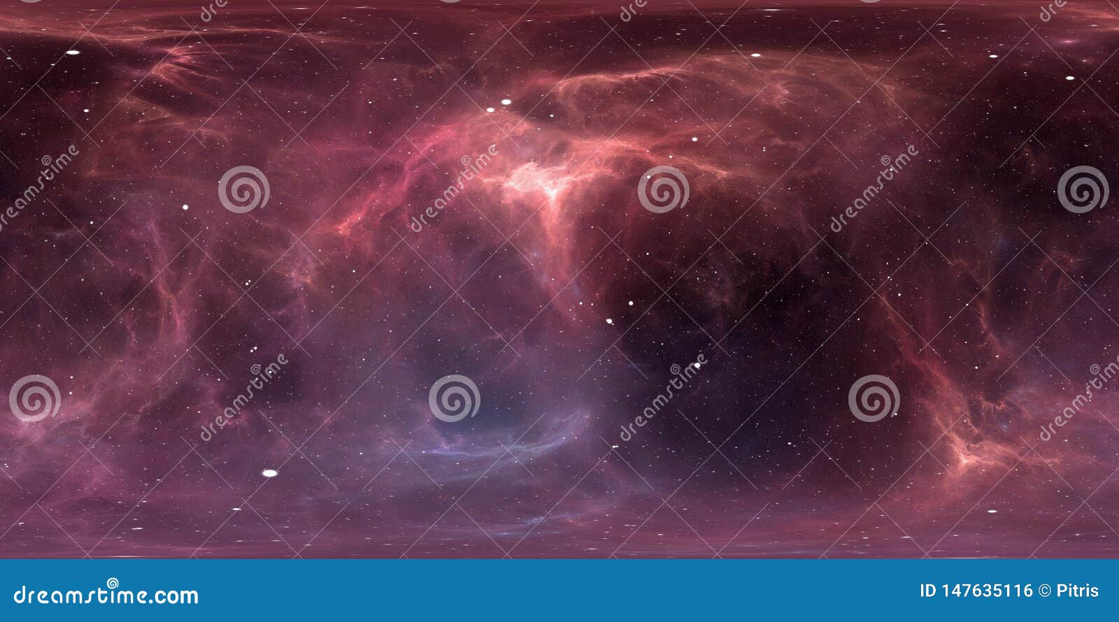 360 Degree Space Nebula Panorama, Equirectangular Projection ...