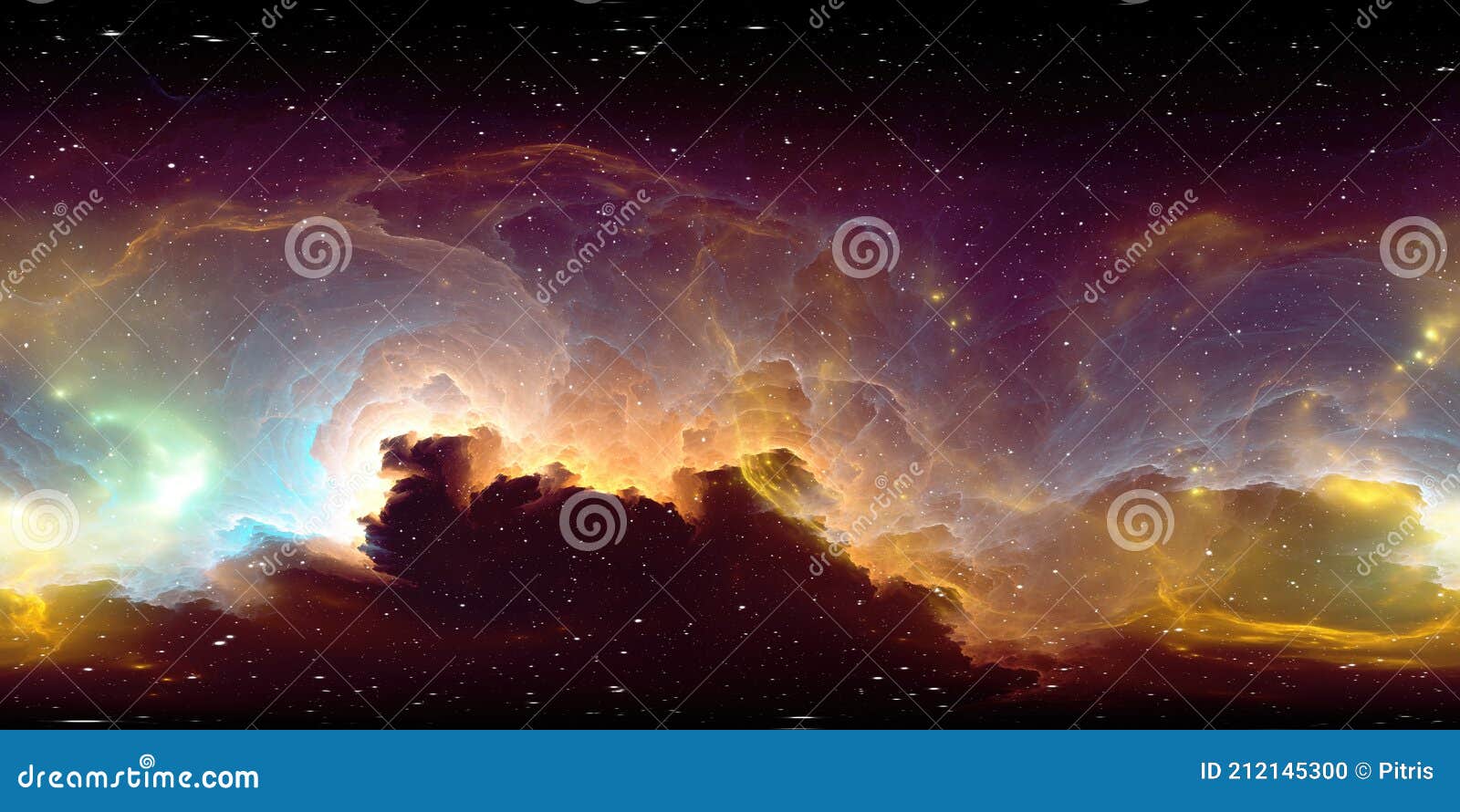 360 Degree Space Nebula Panorama, Equirectangular Projection ...