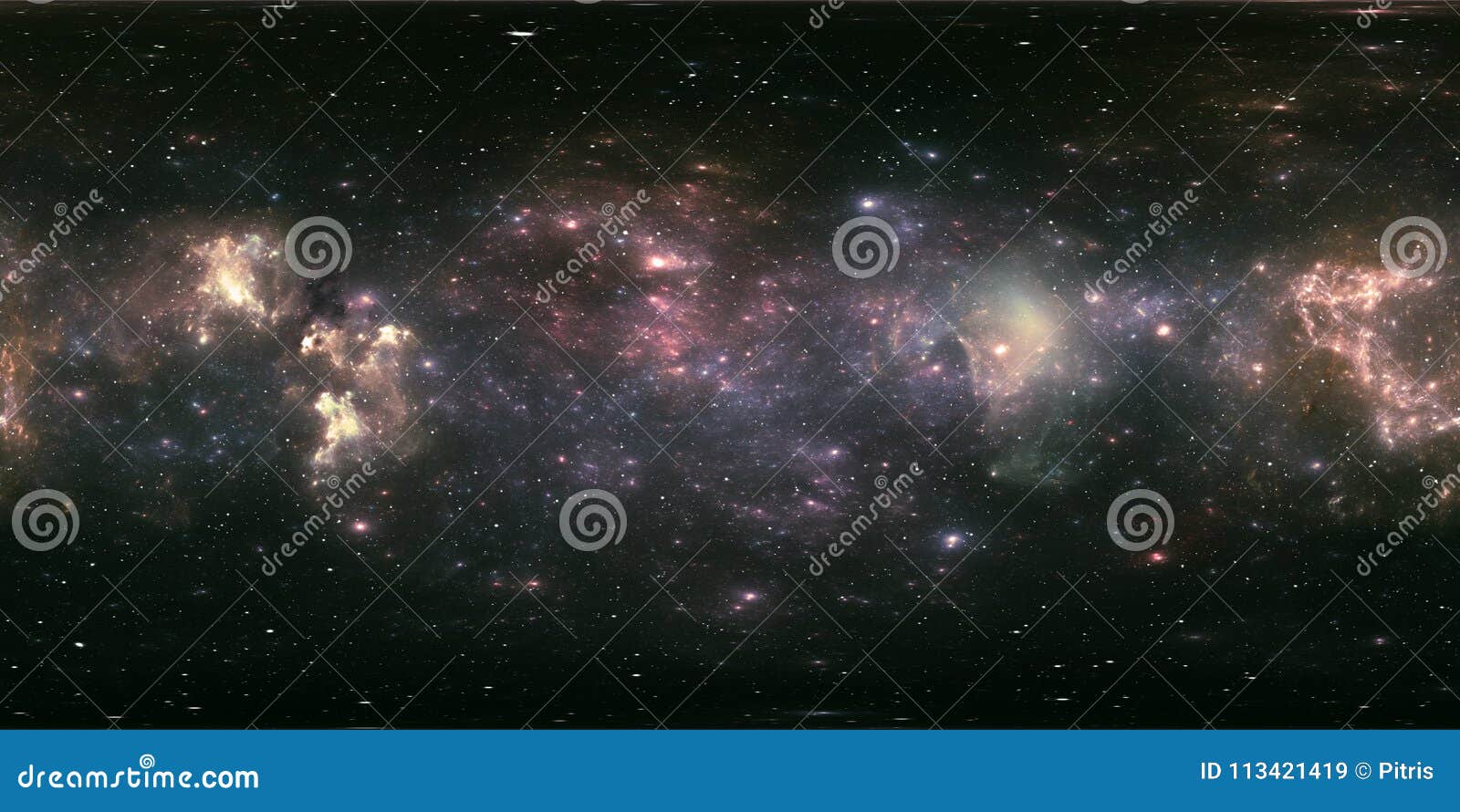 360 Degree Space Nebula Panorama, Equirectangular Projection ...