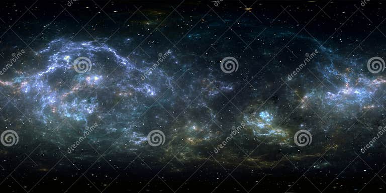 360 Degree Space Nebula Panorama, Equirectangular Projection ...
