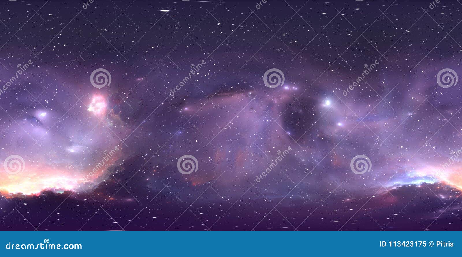 360 Degree Space Nebula Panorama, Equirectangular Projection ...