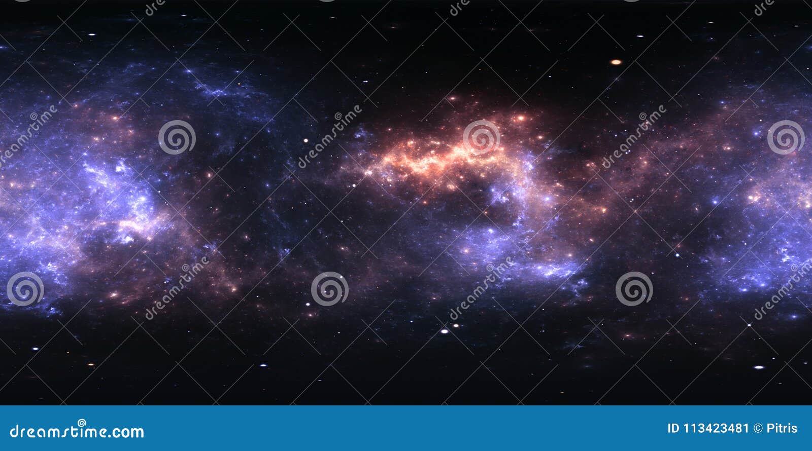 360 Equirectangular Projection. Space Background With Nebula And Stars ...