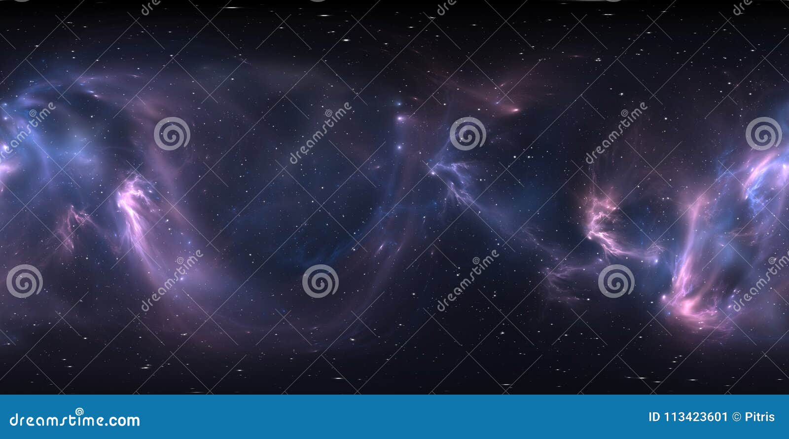 360 Degree Space Nebula Panorama, Equirectangular Projection ...