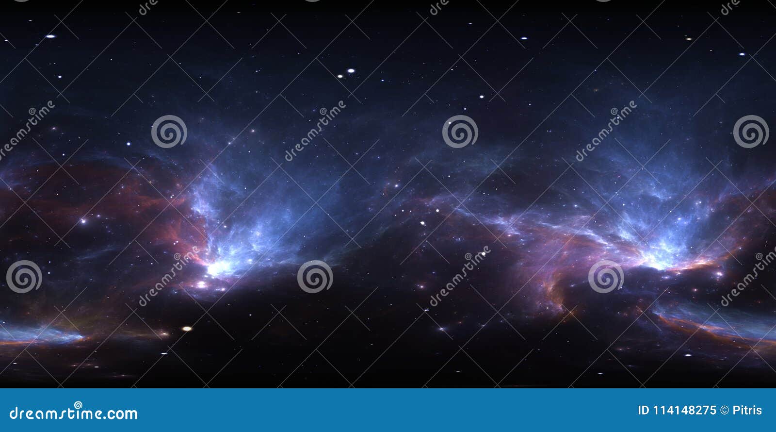 360 Degree Space Nebula Panorama, Equirectangular Projection ...