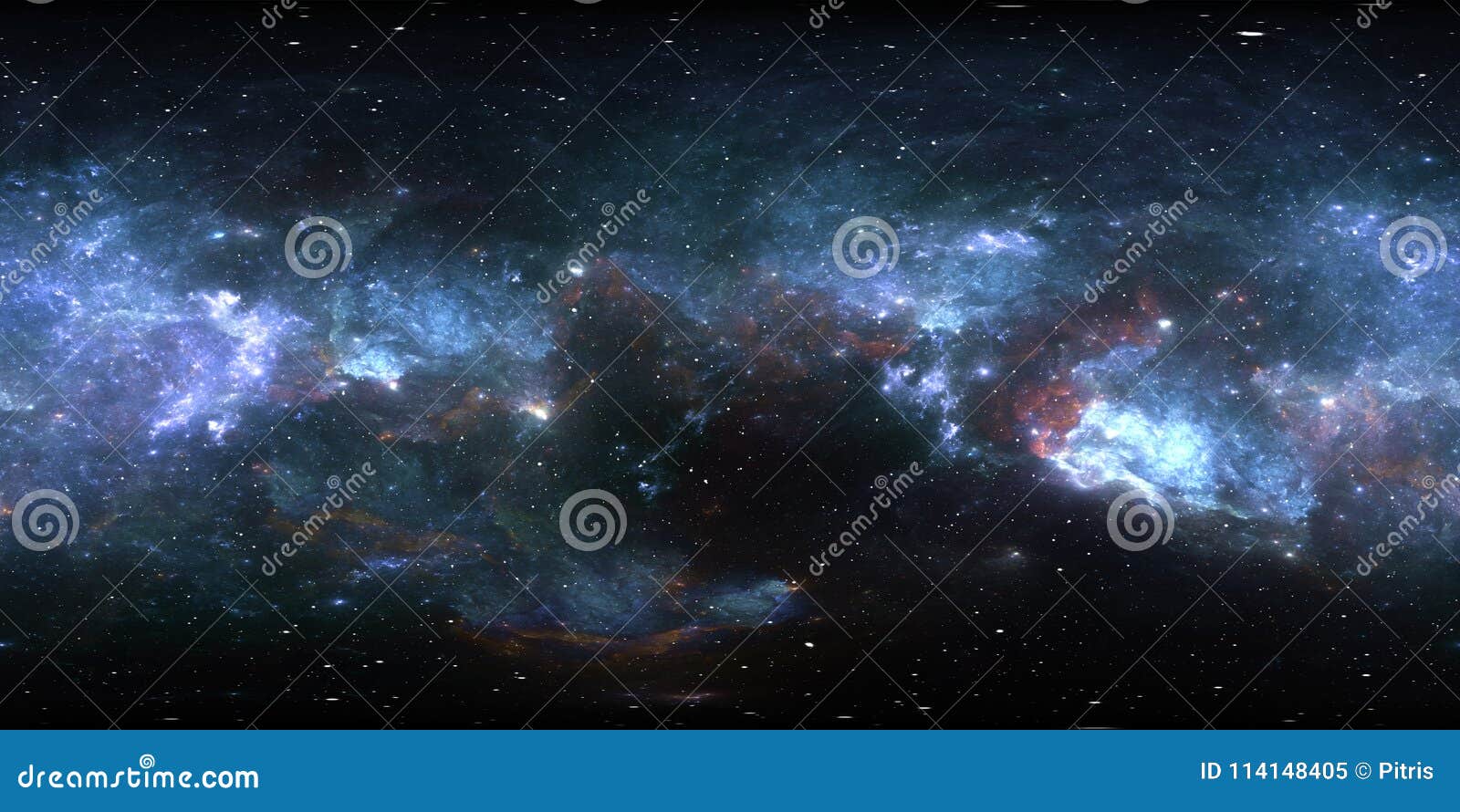 360 Degree Space Nebula Panorama, Equirectangular Projection ...