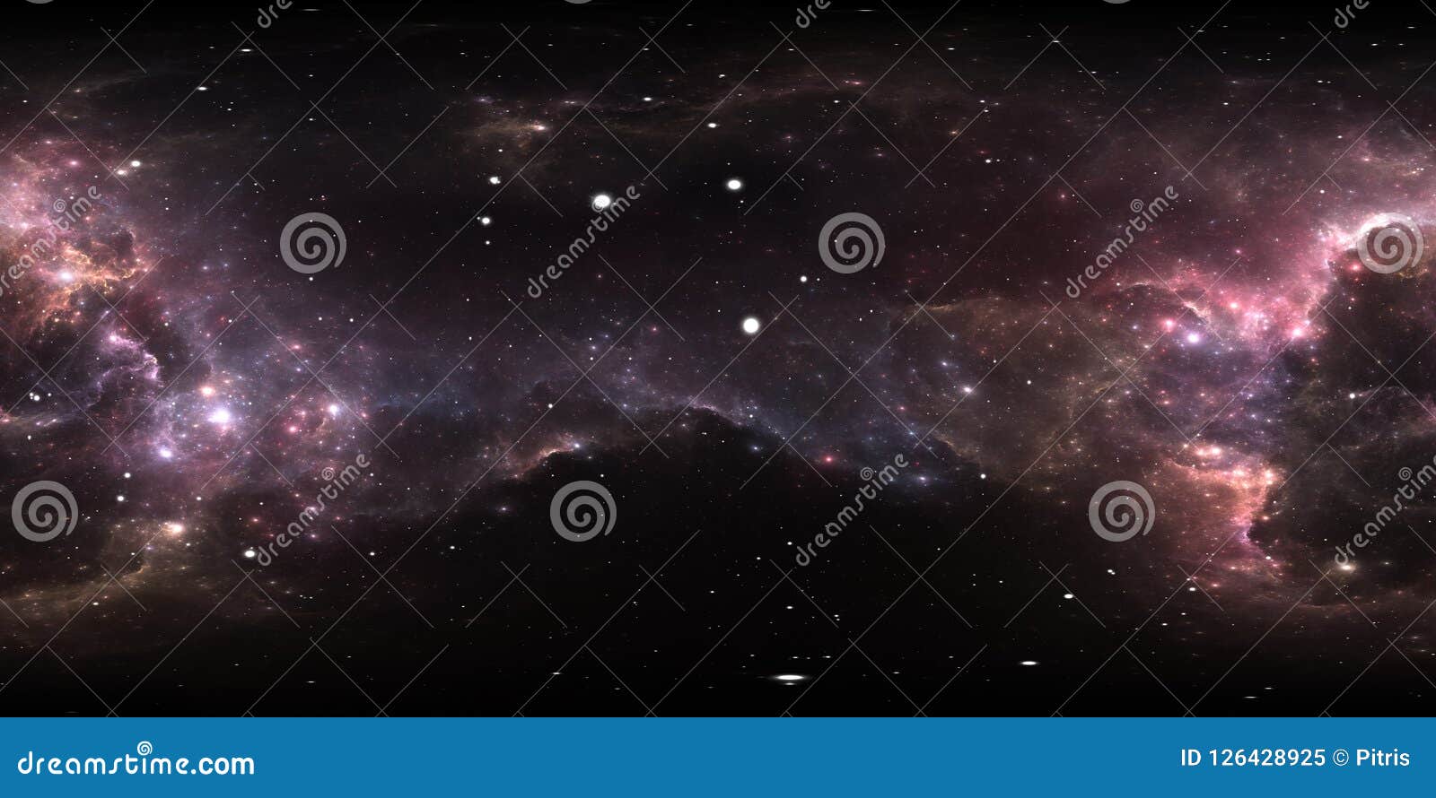 360 Degree Space Nebula Panorama, Equirectangular Projection ...