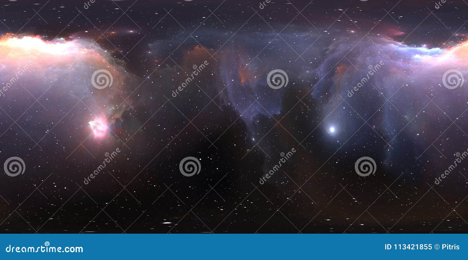 360 Degree Space Nebula Panorama, Equirectangular Projection ...