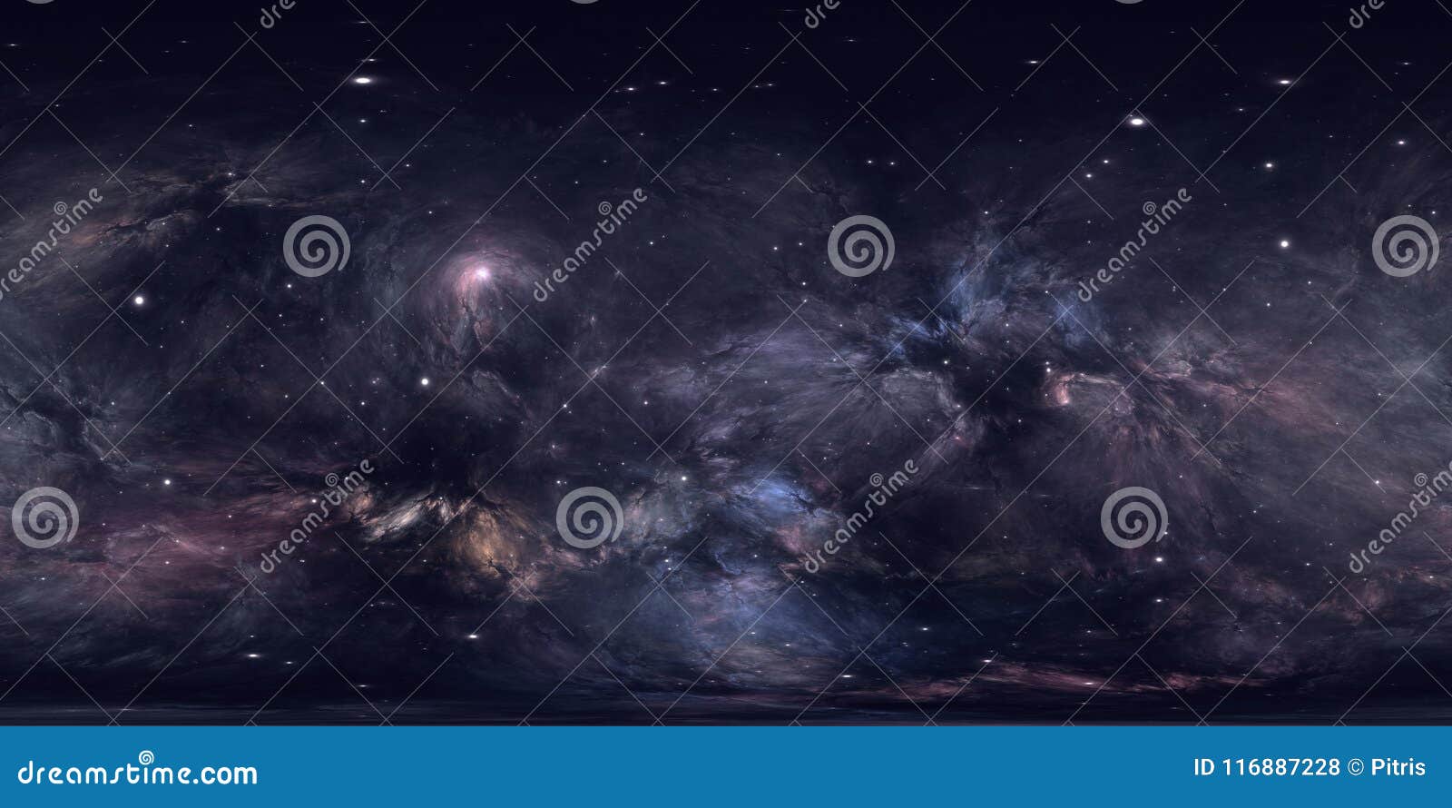 360 Degree Space Nebula Panorama, Equirectangular Projection ...