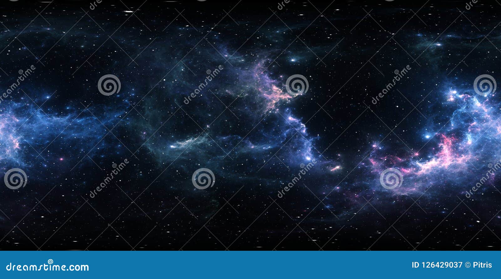 360 Degree Space Nebula Panorama, Equirectangular Projection ...