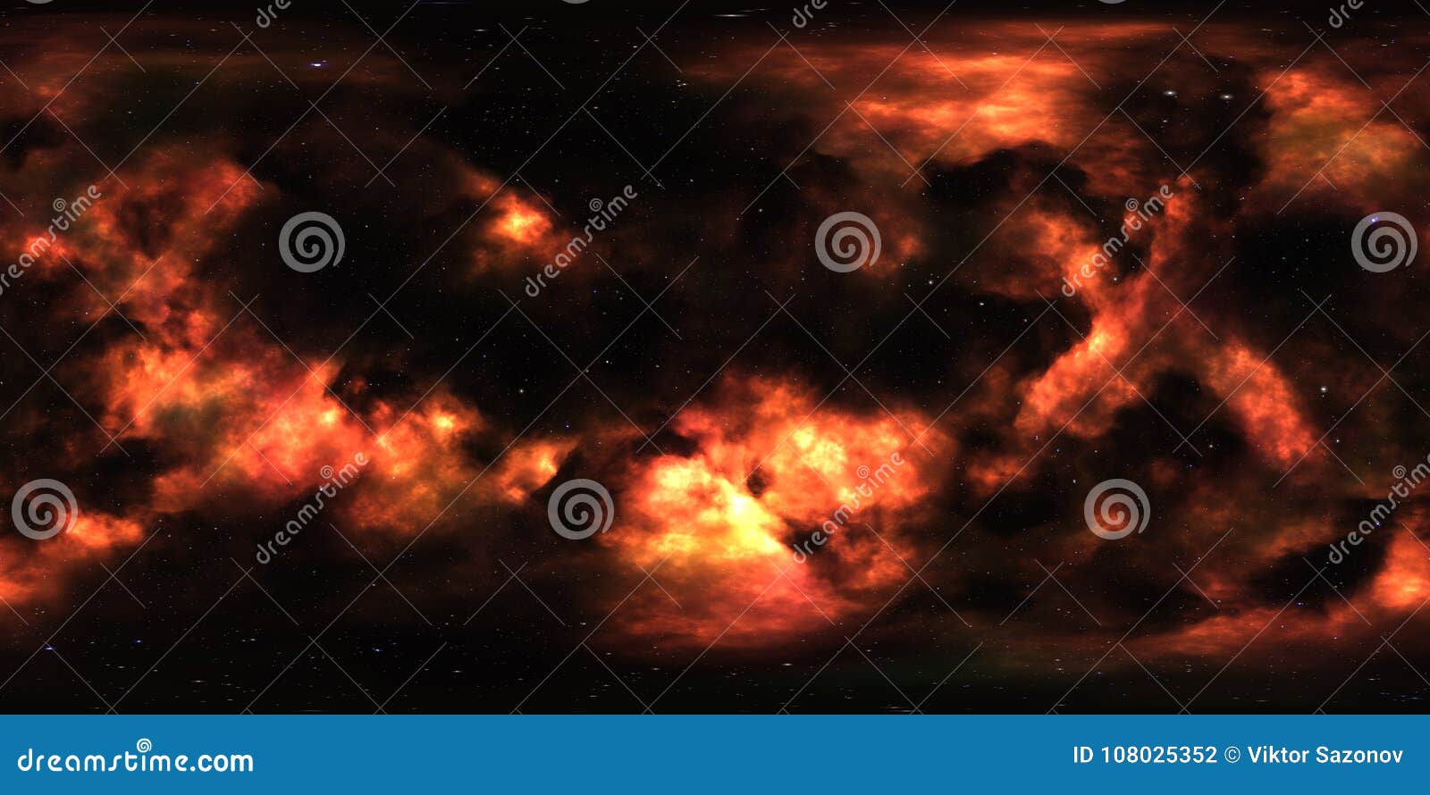 360 Degree Outer Space Panorama With Planet Mars, Environment HDRI Map ...