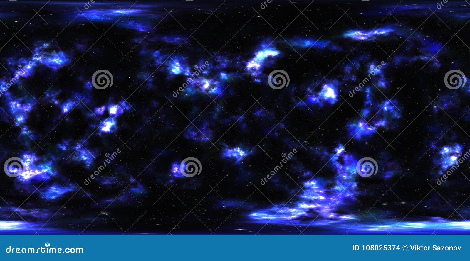 Nebula And Stars In Outer Space 360 Degree Environment Panorama Stock ...