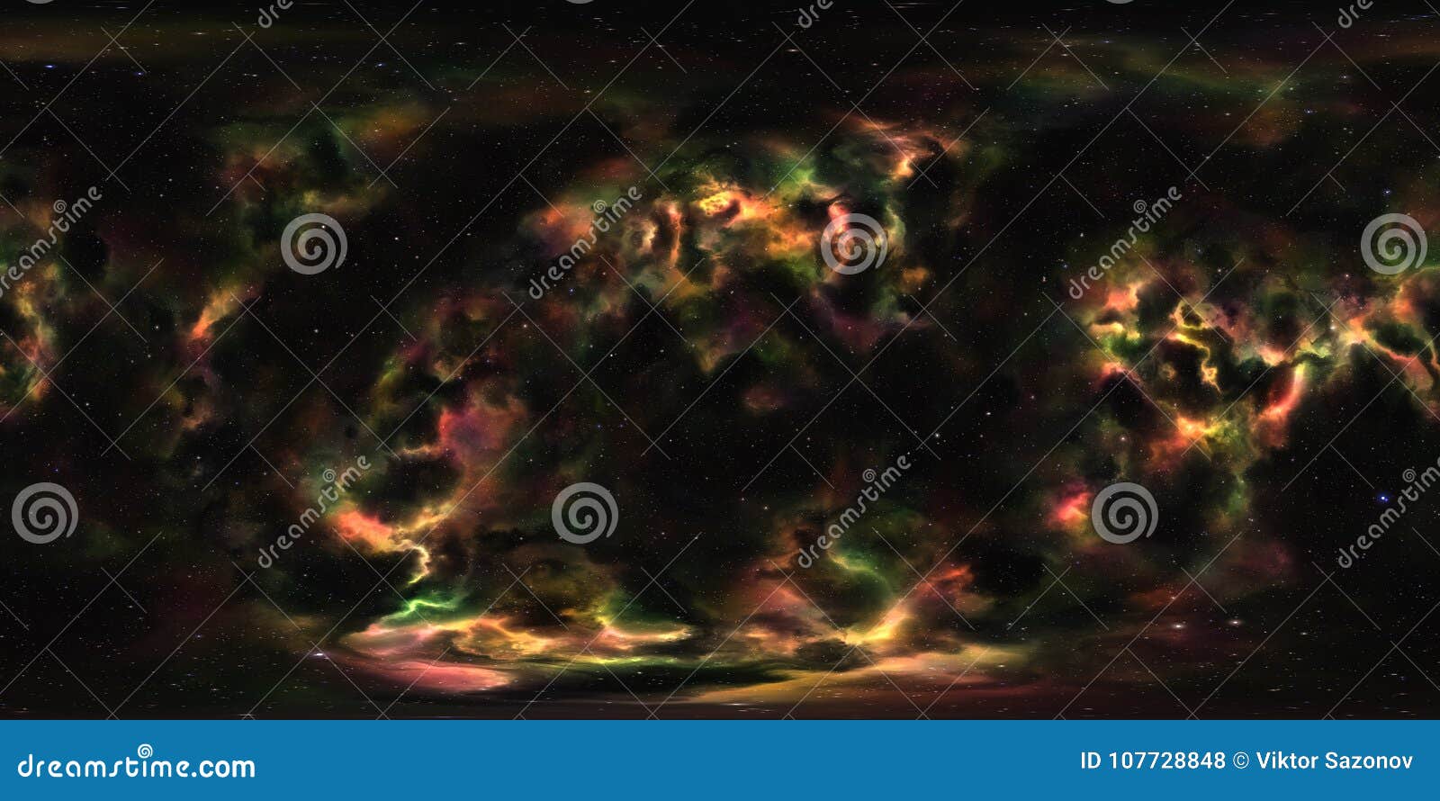 Space Nebula and Stars 360 Degree Spherical Panorama Stock Illustration ...