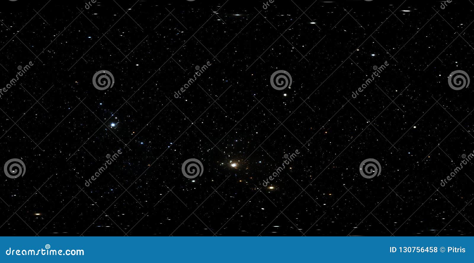 360 Degree Star Field Panorama With Open Star Cluster, Environment HDRI ...
