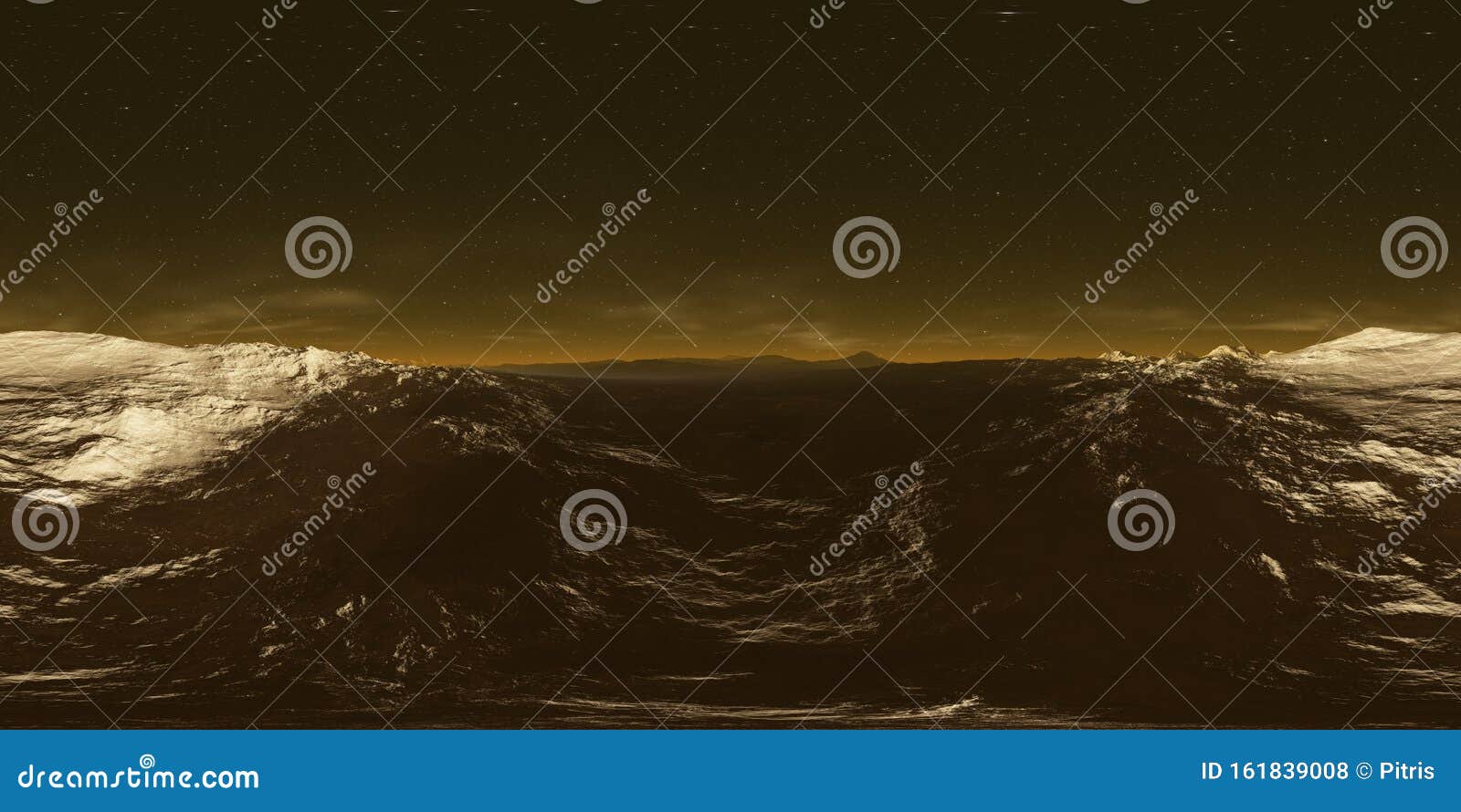 360 Degree Starry Night Sky Texture, Night Alien Desert Landscape ...