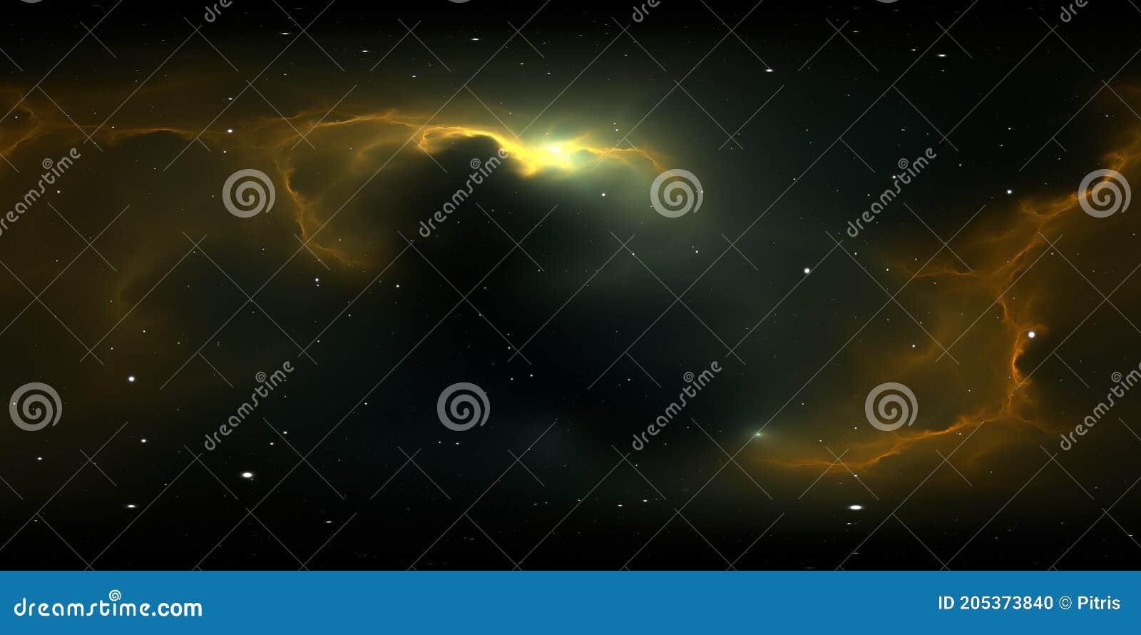 360 Degree Stellar Space Background with Nebula. Panorama, Environment ...