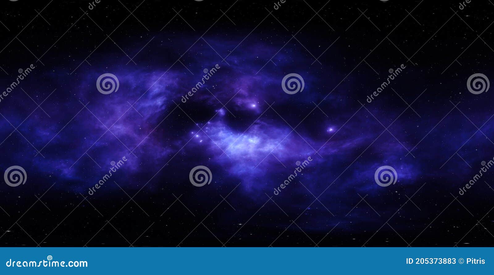 360 Degree Stellar Space Background with Nebula. Panorama, Environment ...