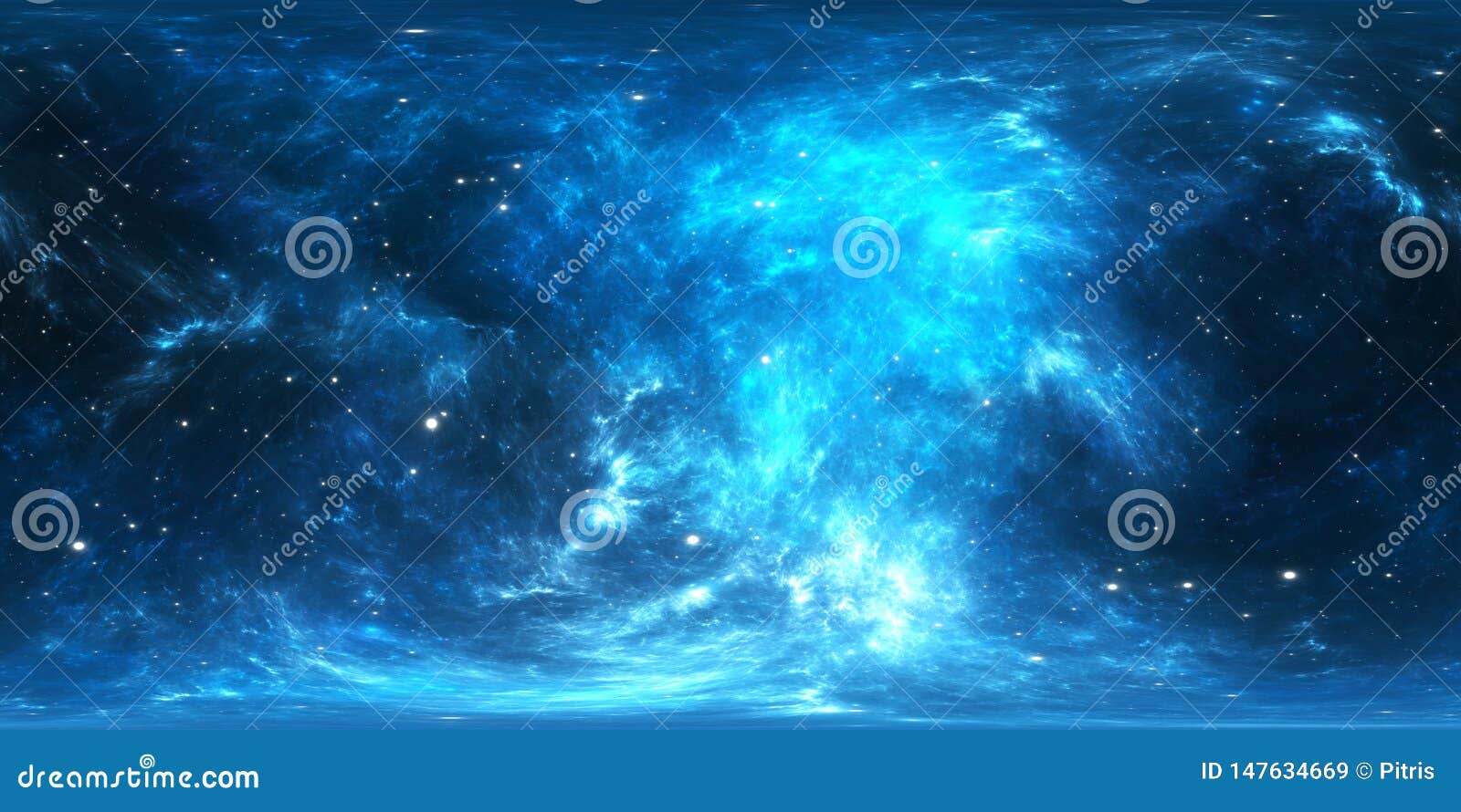 360 Degree Stellar System and Gas Nebula. Panorama, Environment 360 ...