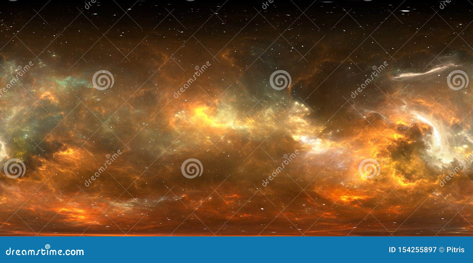 360 Degree Stellar Space Background With Nebula In Another Dimension ...