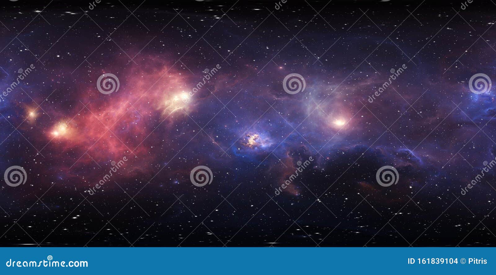 360 Degree Stellar System and Gas Nebula. Panorama, Environment 360 ...