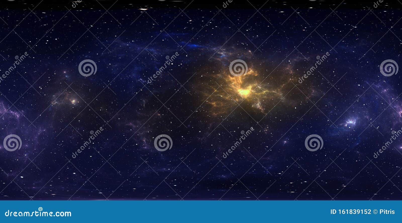 360 Degree Stellar Space Background With Nebula In Another Dimension ...