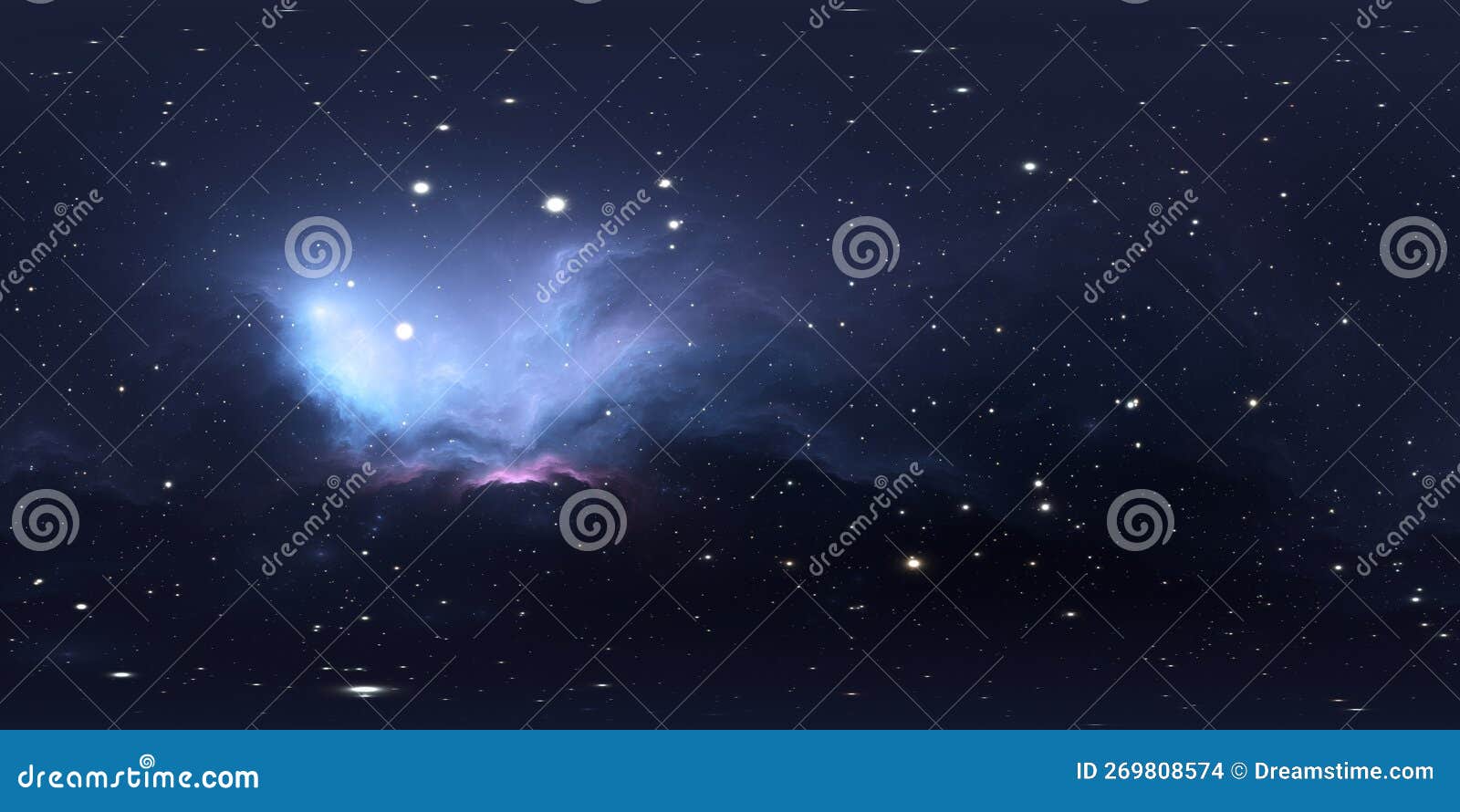 360 Degree Stellar System and Gas Nebula. Panorama, Environment 360 ...