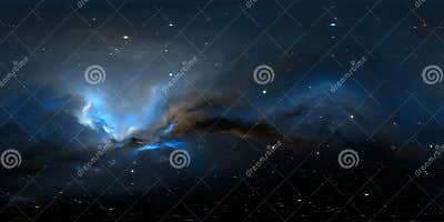 360 Degree Stellar System and Gas Nebula. Panorama, Environment 360 ...