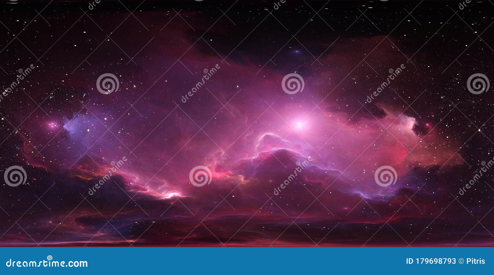 360 Degree Stellar Space Background With Nebula In Another Dimension ...