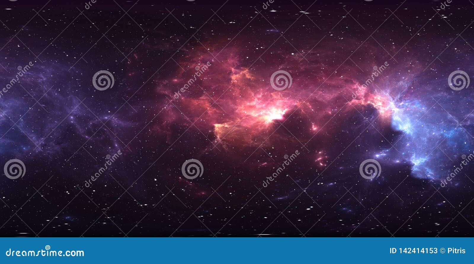 Panorama Of Nebula In Deep Space With Star Field Background ...