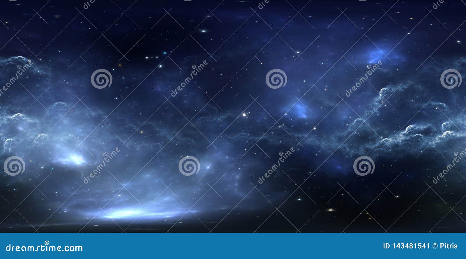 360 Degree Stellar Space Background With Nebula In Another Dimension ...