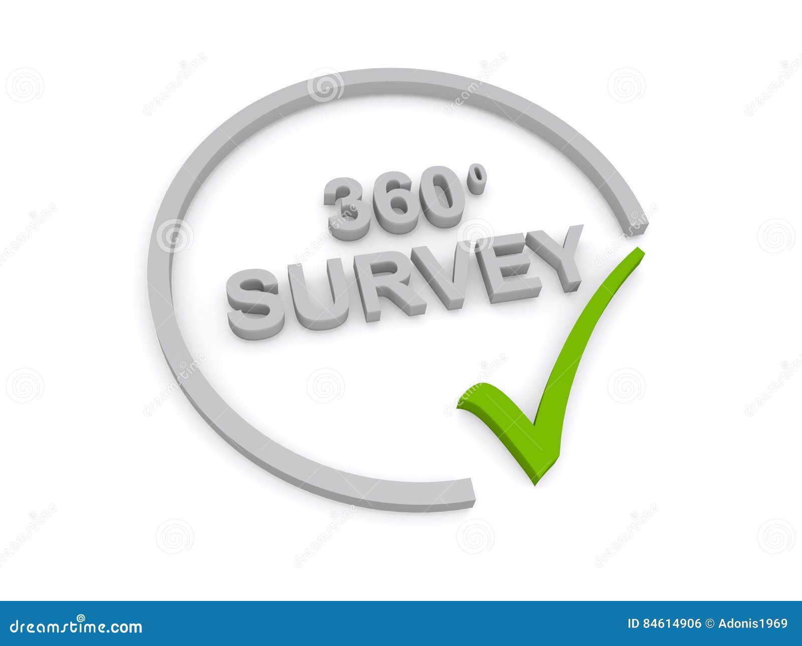 360 Degree Survey Sign with Check Mark Stock Illustration ...