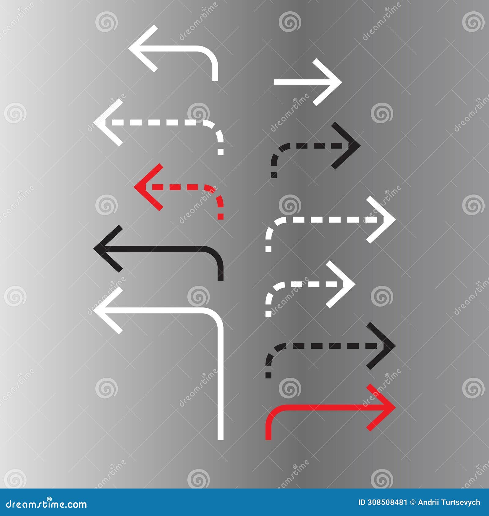 90 Degree Turn - Charting the Course - Set of Diverse Arrows Pointing ...