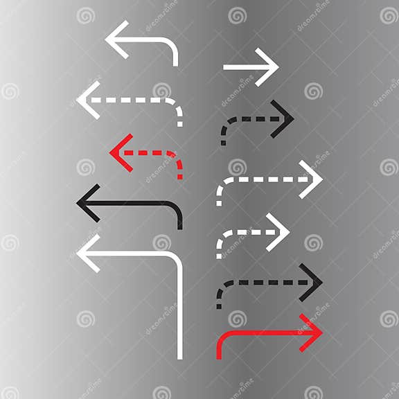 90 Degree Turn - Charting the Course - Set of Diverse Arrows Pointing ...