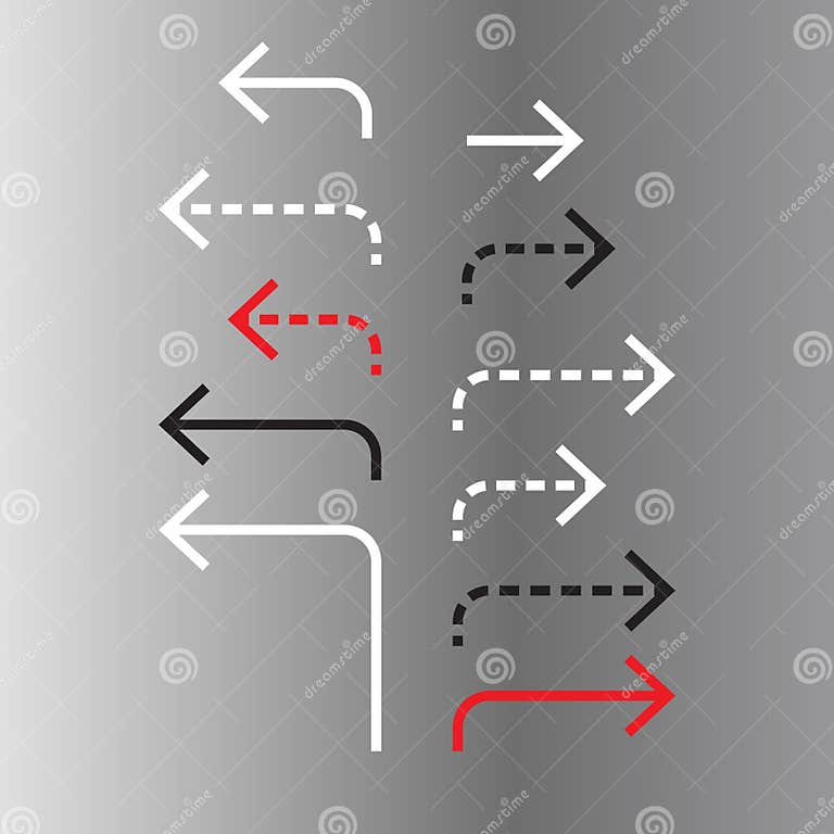 90 Degree Turn - Charting the Course - Set of Diverse Arrows Pointing ...