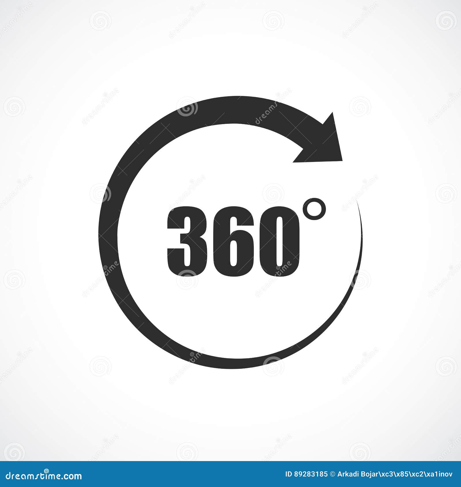 360 degree vector icon stock vector. Illustration of flat - 89283185