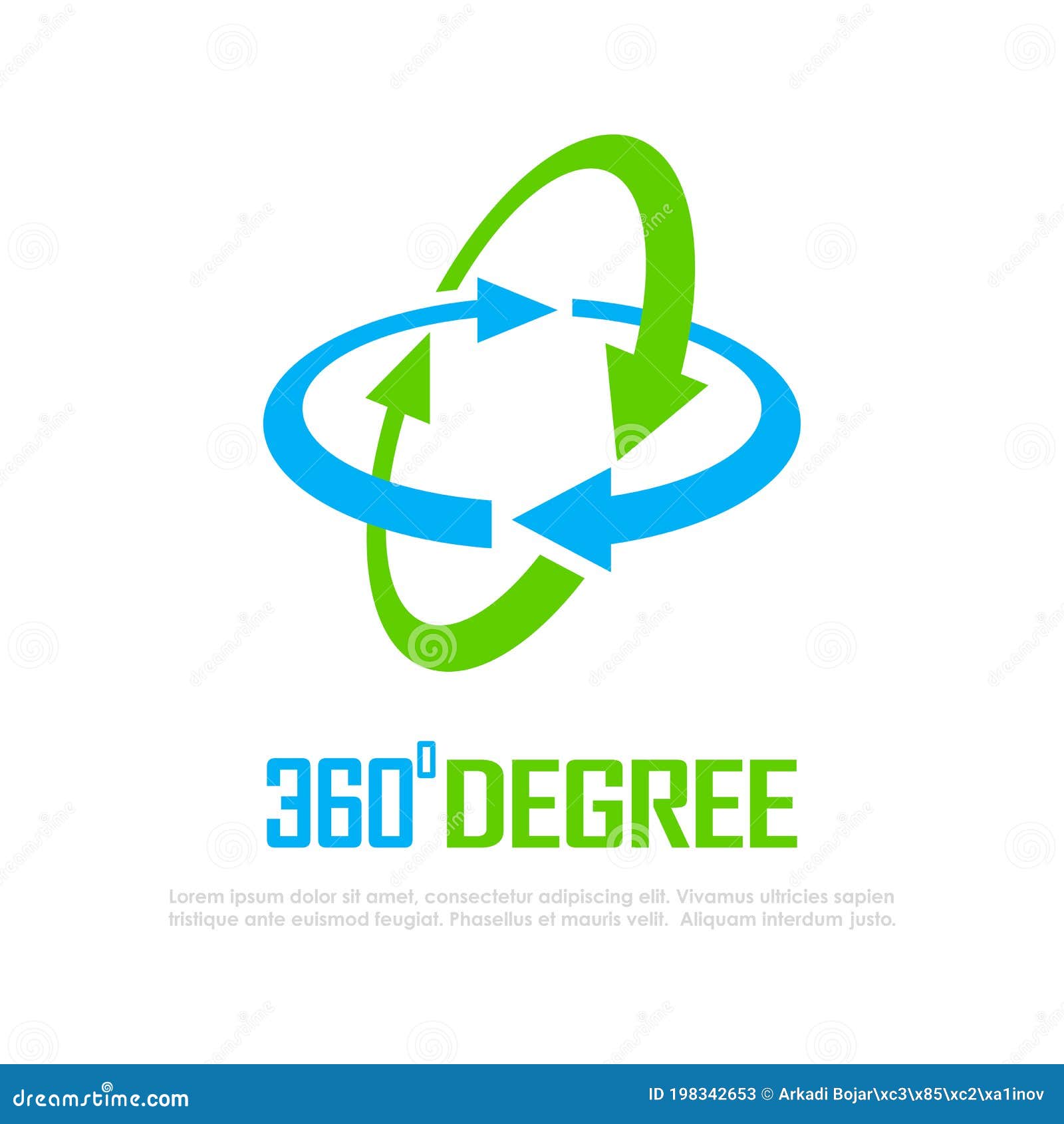 360 Degree Vector Icon Set. Round Arrow Rotation Symbol. Full View ...