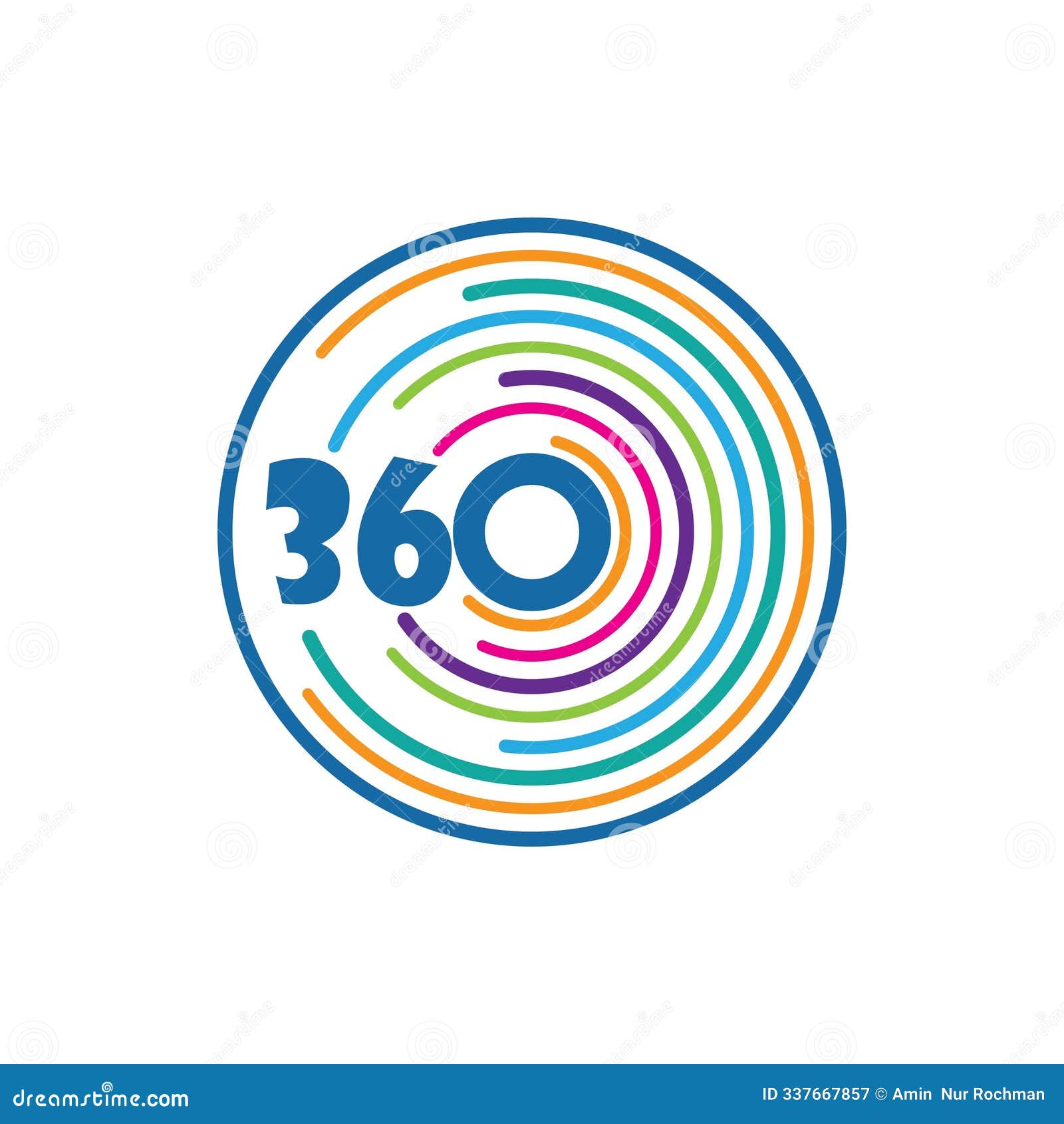 360 Degree View Related Vector Icons Design Stock Illustration ...