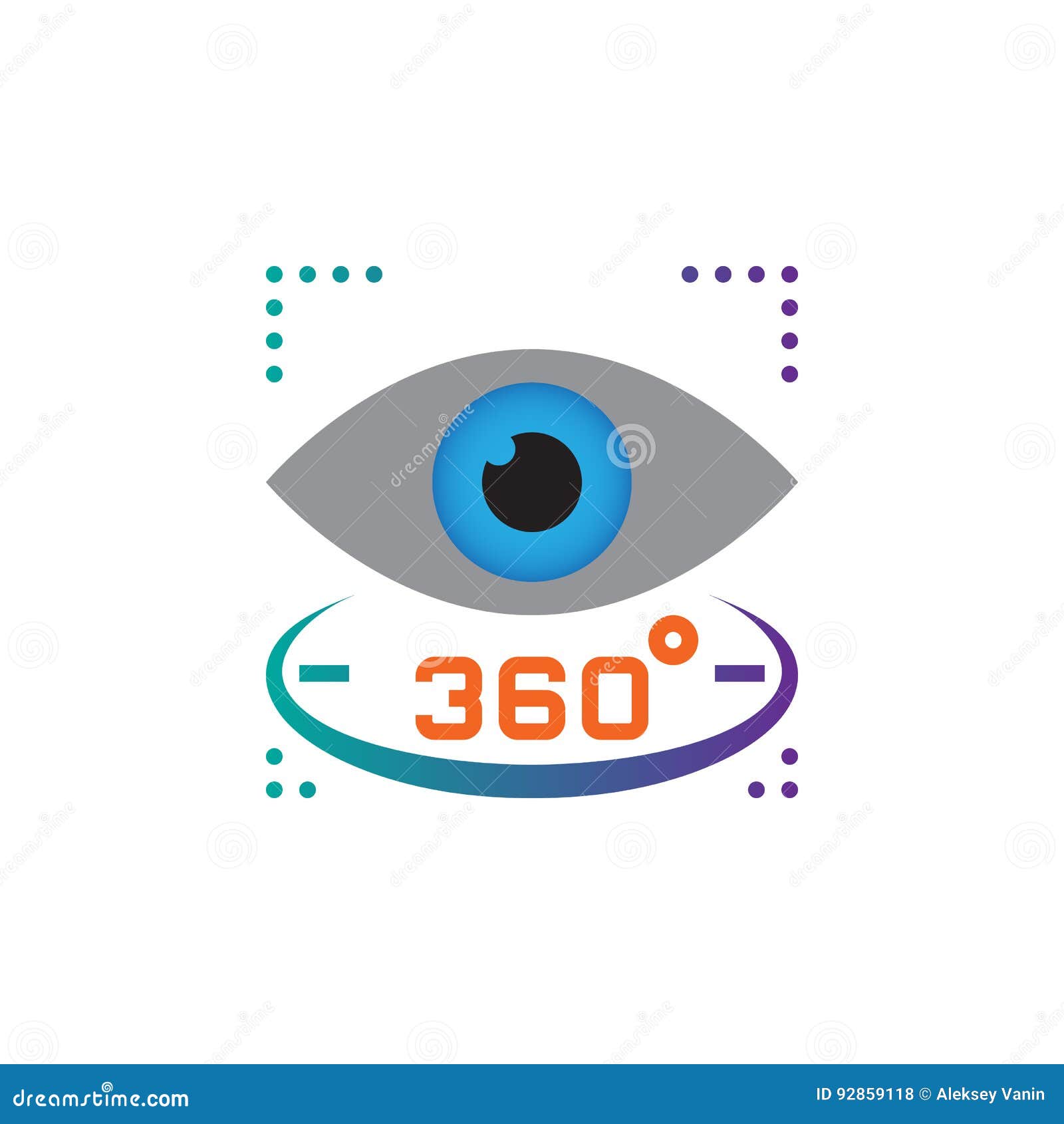 360 Degree View Sign. Eye Vector Icon, Solid Logo Illustration ...