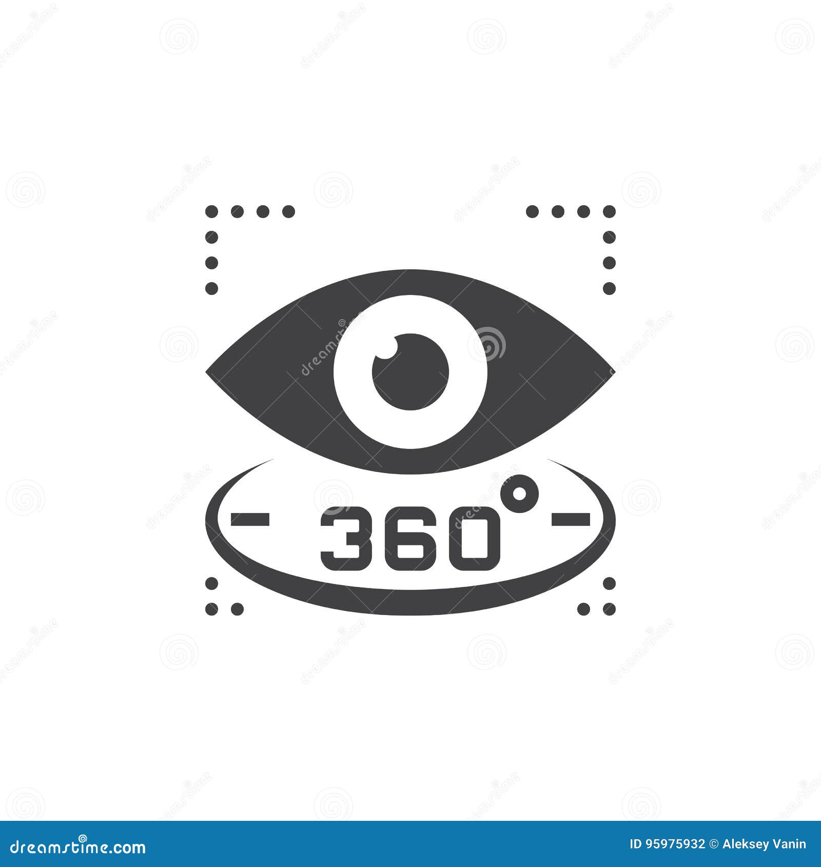 360 Degree View Sign. Eye Vector Icon, Solid Logo Illustration, Stock ...