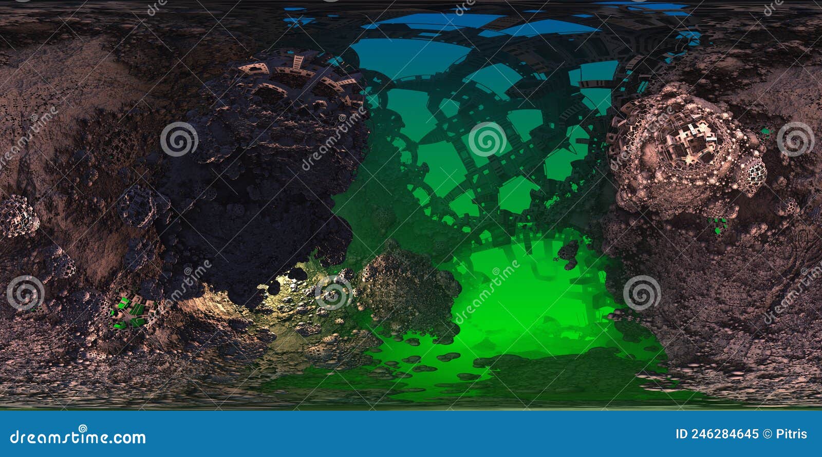 360 Degree Virtual Alien Dimension World, Equirectangular Projection ...