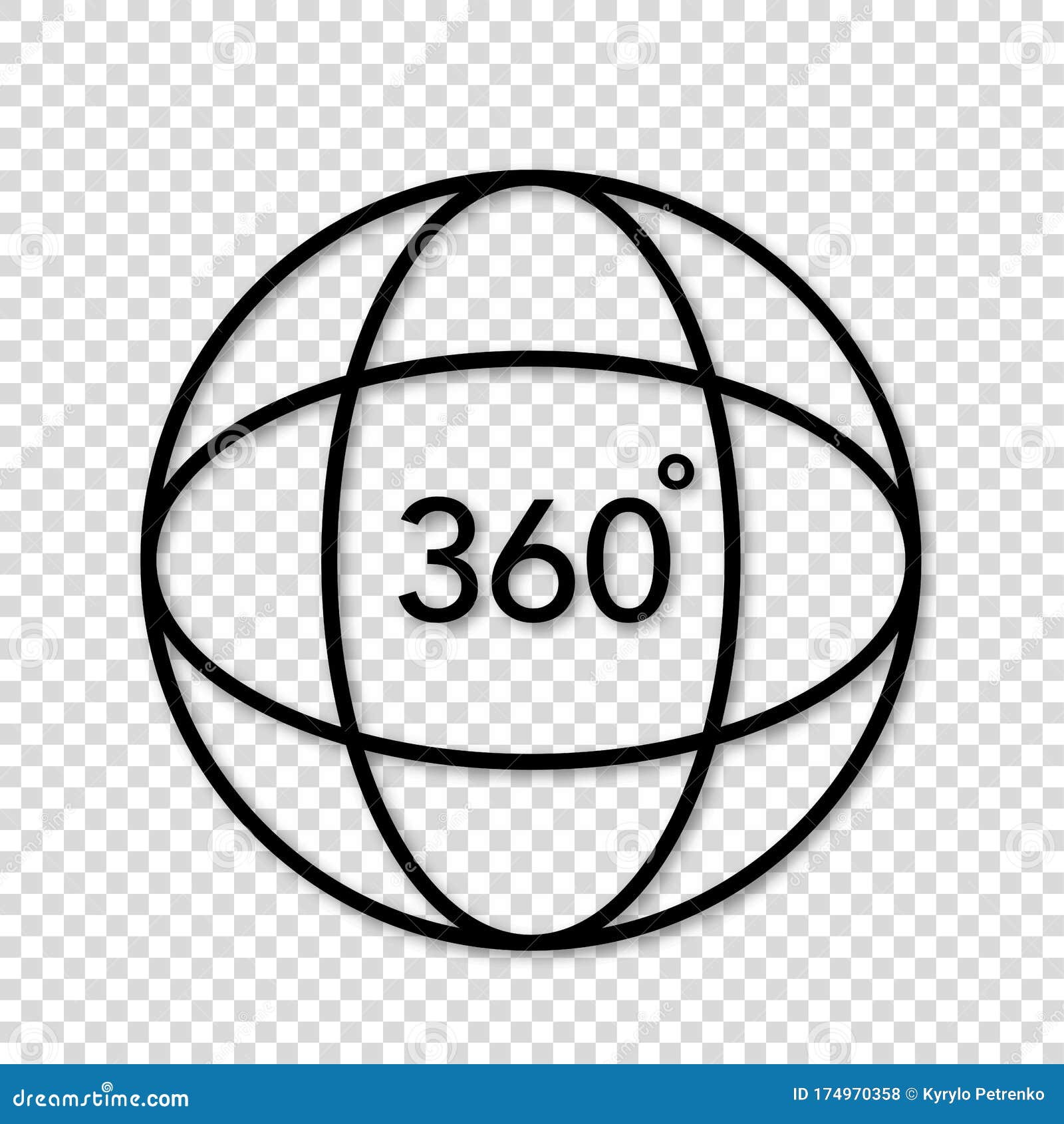 360 Degree Virtual Panorama View Icon Vector Stock Illustration ...